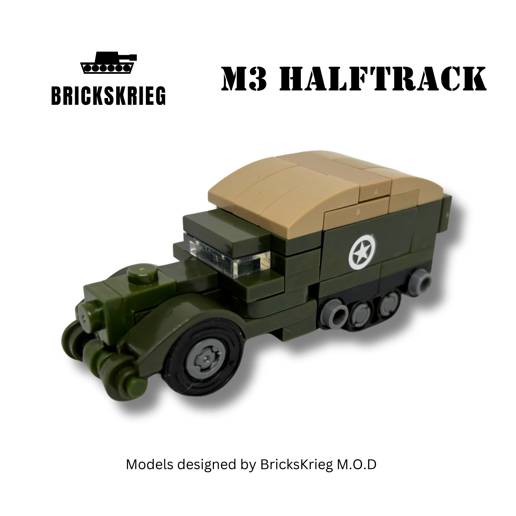 US M3 Halftrack - Single Model – Brickskrieg